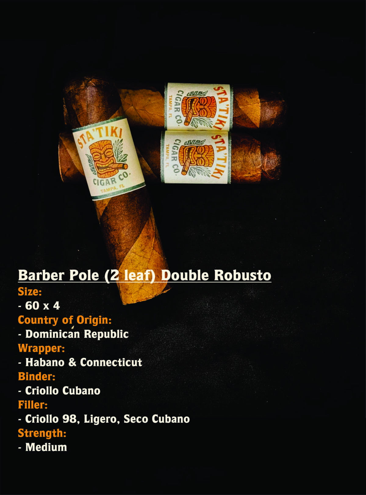 Barber Pole (2 Leaf) Double Robusto – Statiki Cigar Co.